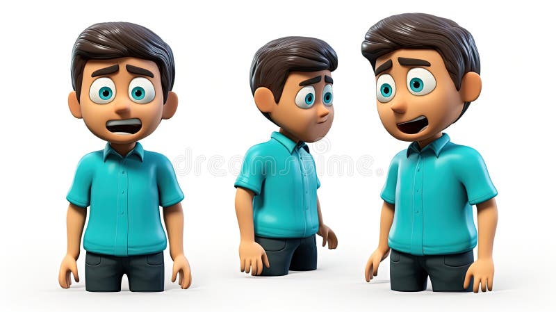 Frustrated Boy in Cyan Shirt Stock Illustration - Illustration of ...