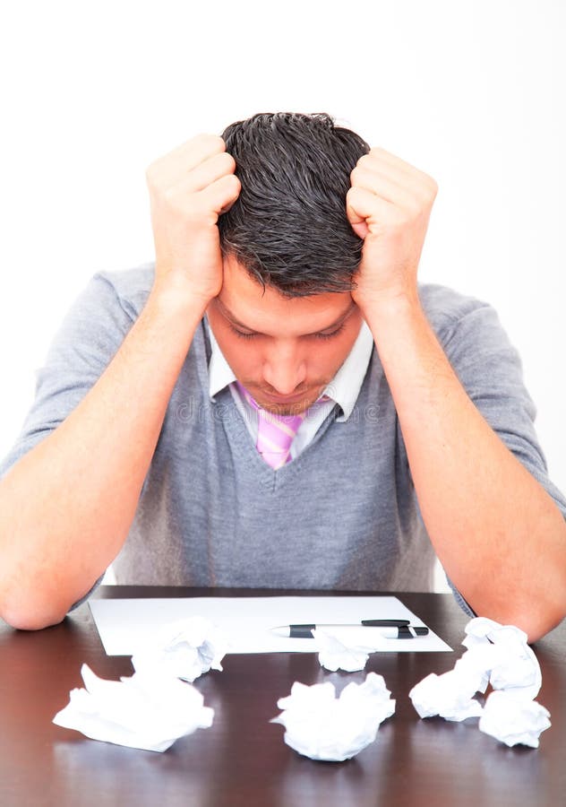 Frustrated business man stock photo. Image of mature - 12306018