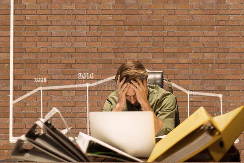 Frustrated Business Man at a Desk Yelling Stock Image - Image of ...