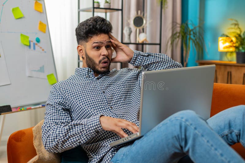 Frustrated Business Man Having Software Problems with Laptop Error or ...