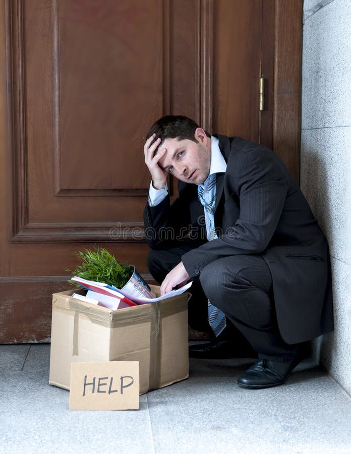 Frustrated Business Man on Street Fired Asking for Help Stock Image ...