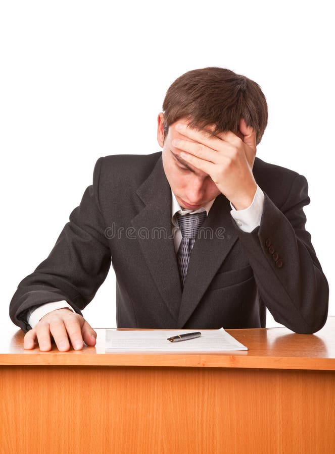 Frustrated Business Man Talking on Phone Stock Image - Image of desk ...