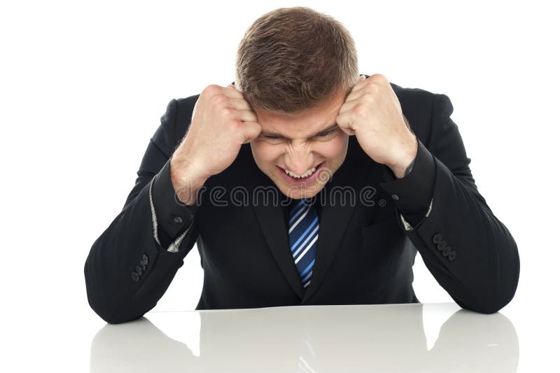 Frustrated businessman stock image. Image of mature, upset - 6093643