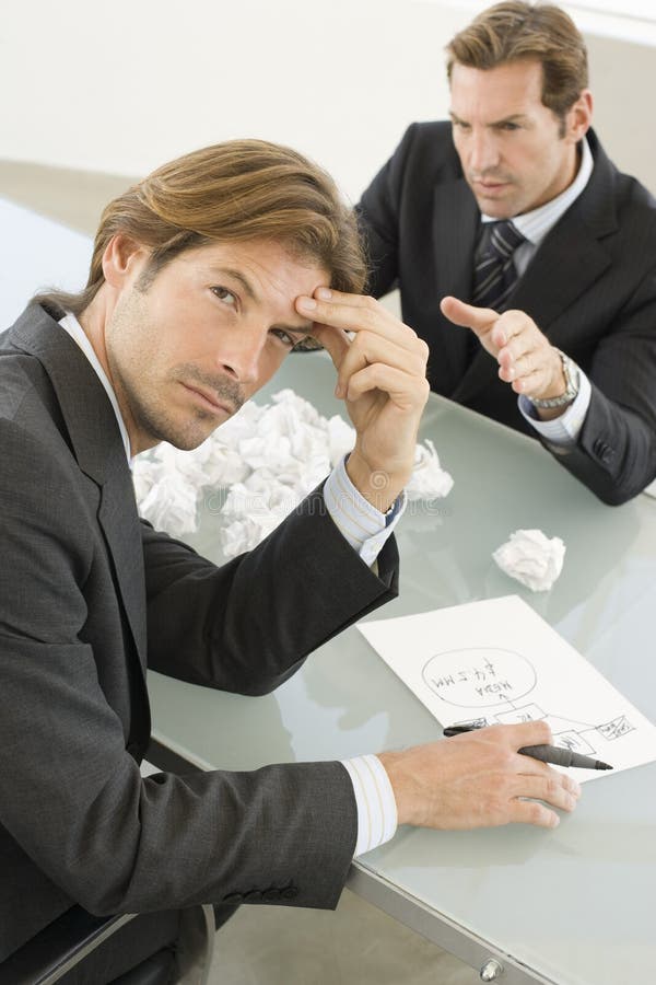 Frustrated Businessman with Manager Shouting at Him Stock Image - Image ...