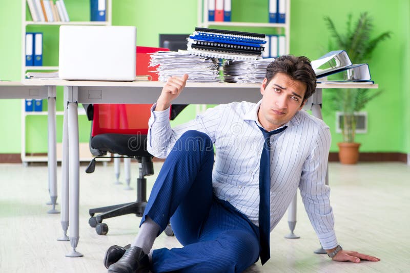 The Frustrated Businessman Stressed from Excessive Work Stock Image ...