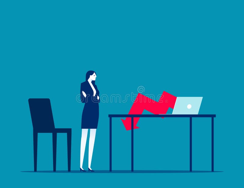 Frustrated Businessman Watching Falling Arrows from a Computer Screen ...