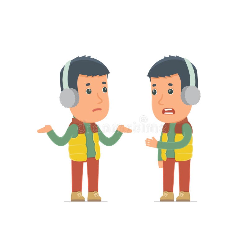 Frustrated Character Officer Can Not Help To Solve the Problem Stock ...