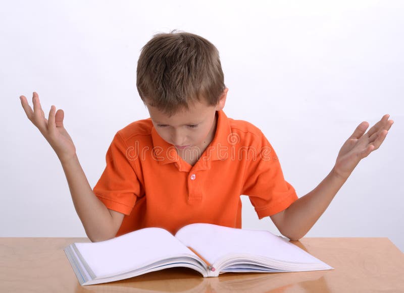 Frustrated Child with Learning Difficulties Stock Photo - Image of boys ...