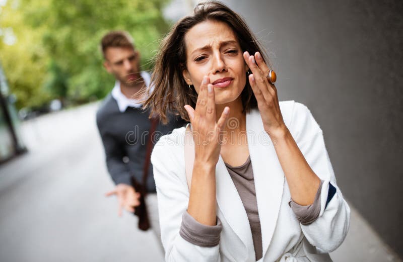 Frustrated Couple Arguing and Having Marriage Problems Stock Photo ...