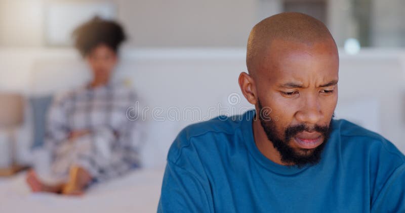 Frustrated Couple Bed And Ignore In Breakup Argument Or Disagreement