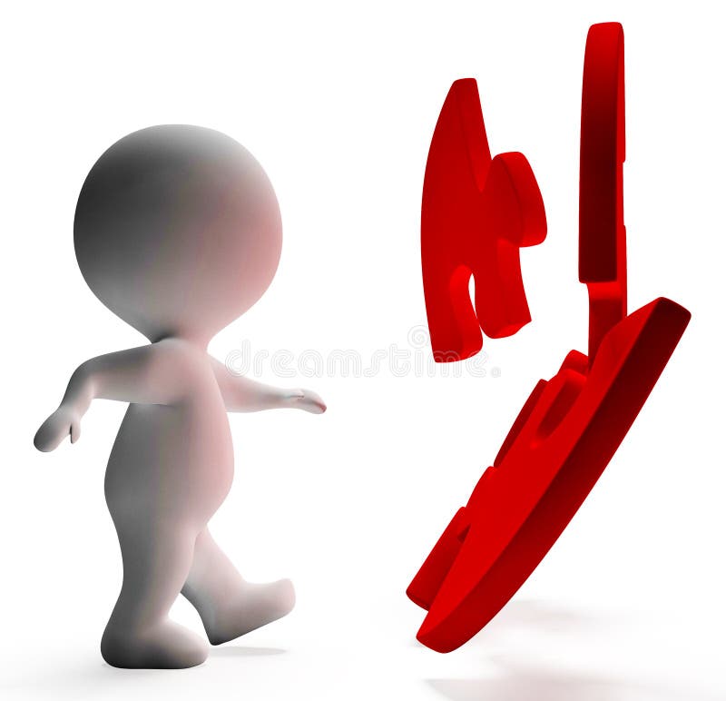 Frustrated 3d Character Kicking Showing Stress and Anger Stock ...