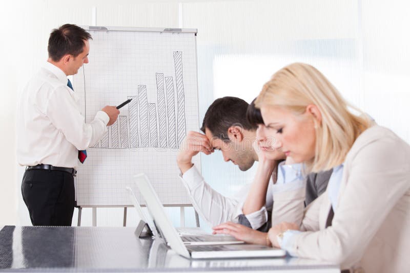 Frustrated Employees in Business Meeting Stock Photo - Image of illness ...