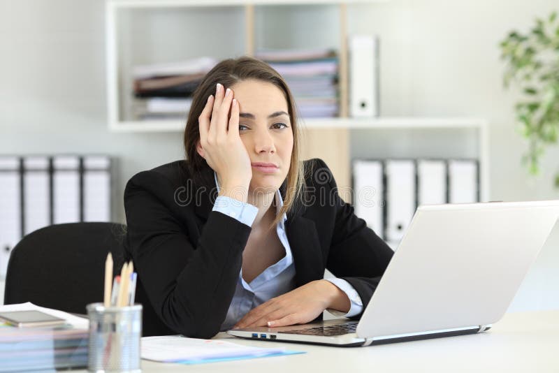 Frustrated Executive Looking at Camera at Office Stock Photo - Image of ...