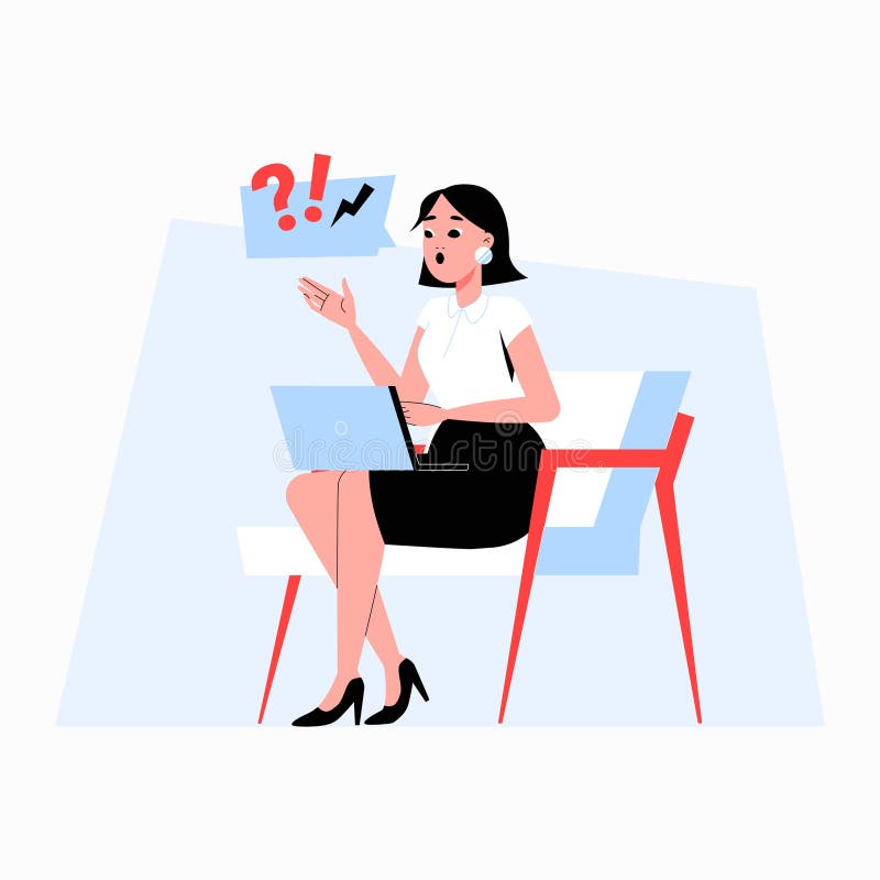 Frustrated Customer in Flat Vector Illustration Symbolizing Customer ...