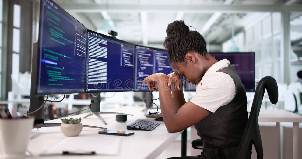 Frustrated Female Engineer Struggles with Code Stock Photo - Image of frustrated, broken: 393417338