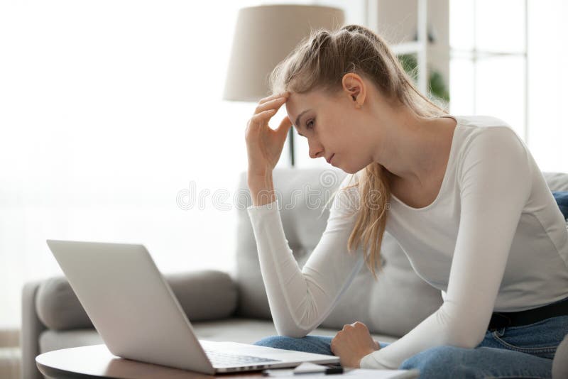 Frustrated Female Feel Irritated Having Laptop Problems Stock Image ...