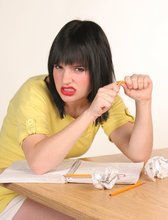 Frustrated female student stock photo. Image of angry - 7174768