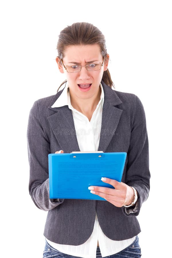 Frustrated Female Student Preparing Exams Stock Image - Image of ...