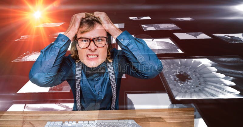 Frustrated Hacker Pulling Hair Stock Image - Image of fury, hairs: 92884133