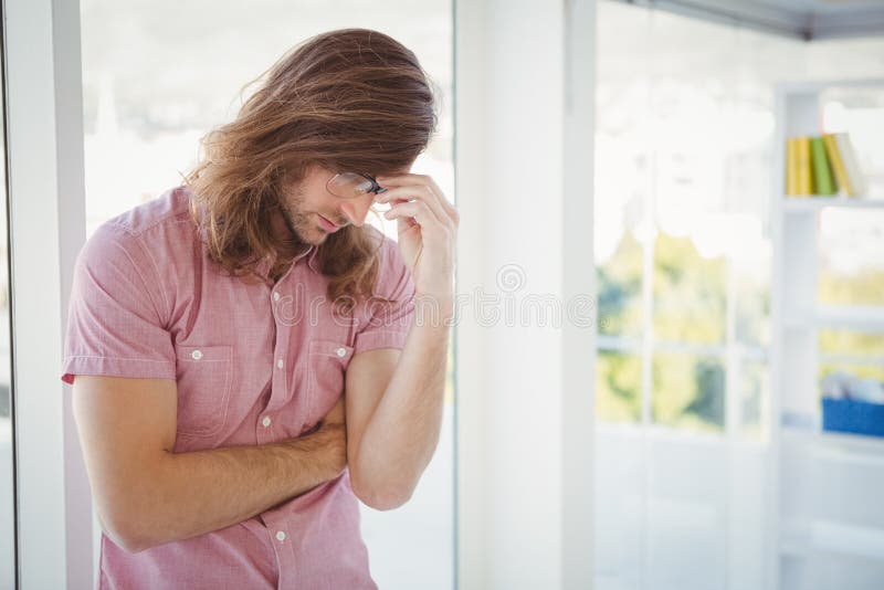 Frustrated Man Standing With Graphics Over Head Stock Image - Image of ...