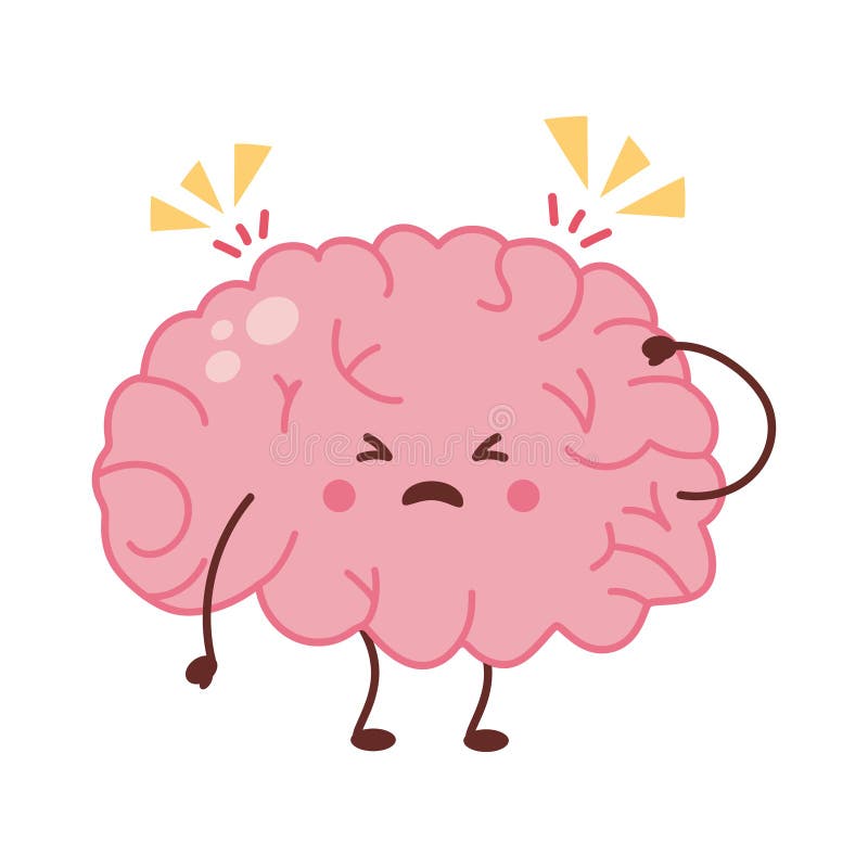 Frustrated Human Brain with Depression Stock Vector - Illustration of ...