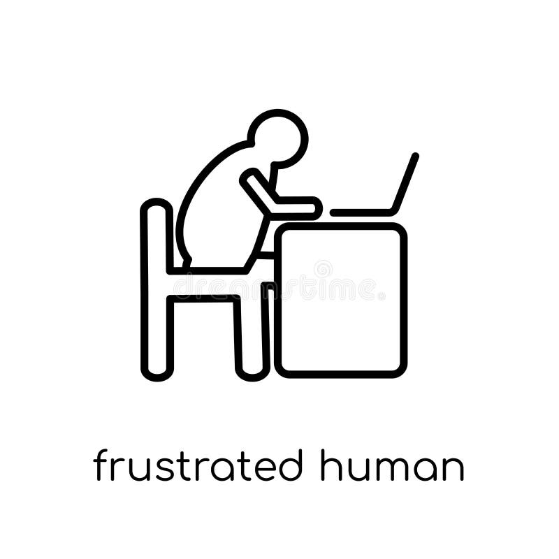 Frustrated Human Icon. Trendy Modern Flat Linear Vector Frustrated ...