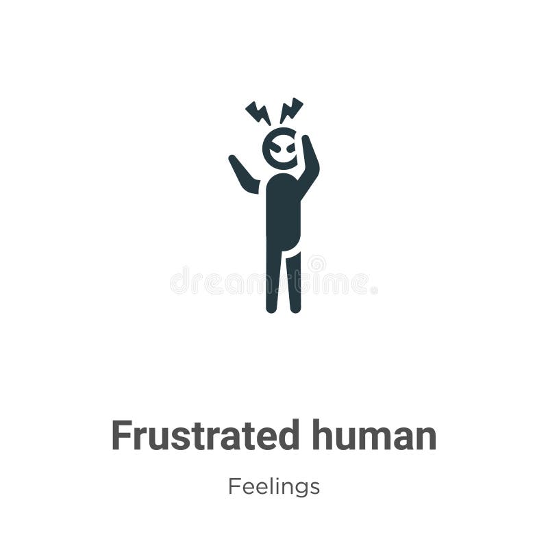 Frustrated Human Vector Icon on White Background. Flat Vector ...