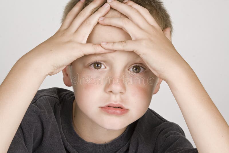 Frustrated little boy stock image. Image of young, stressed - 11503715