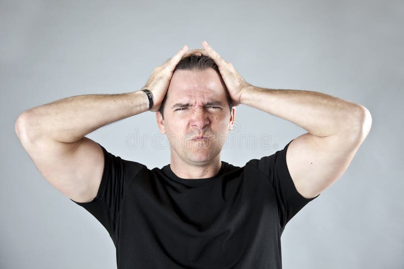 Frustrated man stock image. Image of headache, failure - 41199769