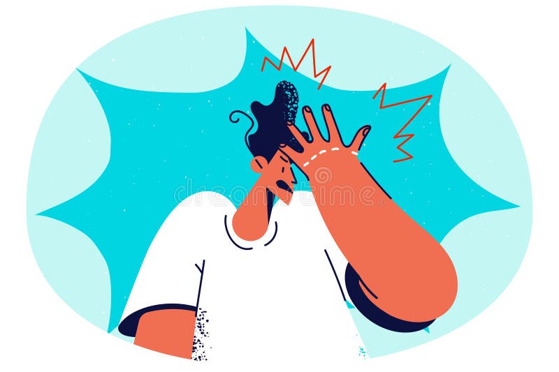 Frustrated Man Make Face Palm Gesture Stock Vector - Illustration of ...