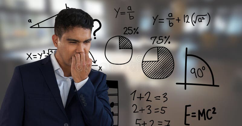 Frustrated at the New Math. Stock Image - Image of complicated, child ...