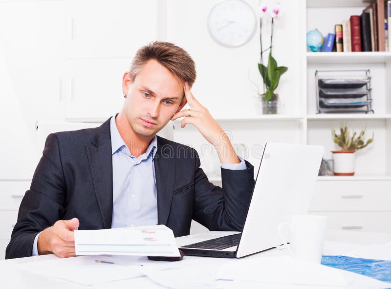 Frustrated Man Working on Laptop Stock Photo - Image of deadline ...