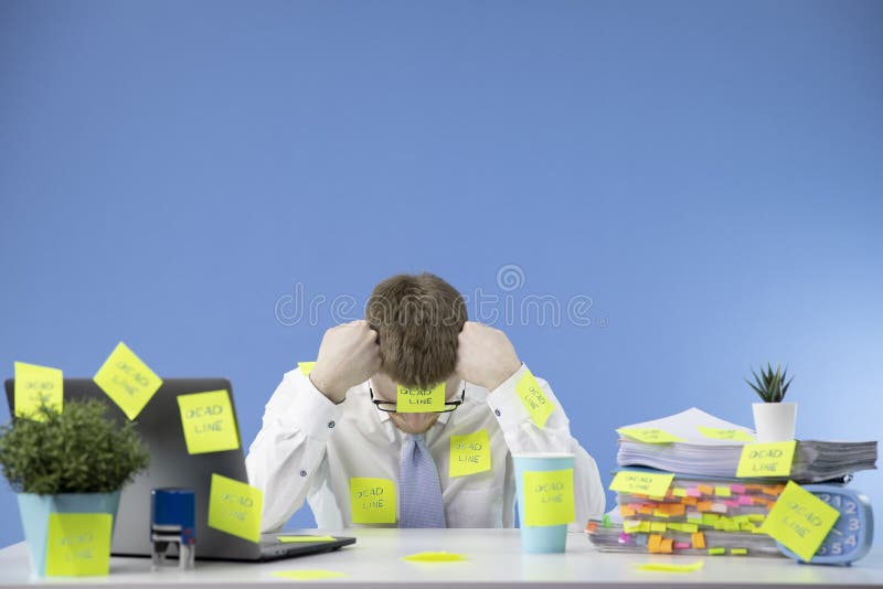 Frustrated Manager Does Not Cope with Deadlines at Work. Stock Image ...