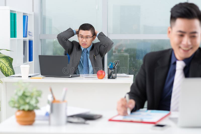 Frustrated manager stock photo. Image of emotion, internet - 47070330
