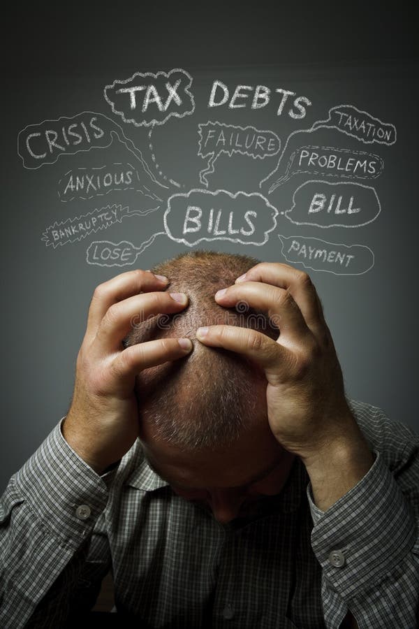 Frustrated. MANY PROBLEMS. Man in Thoughts Stock Image - Image of angry ...