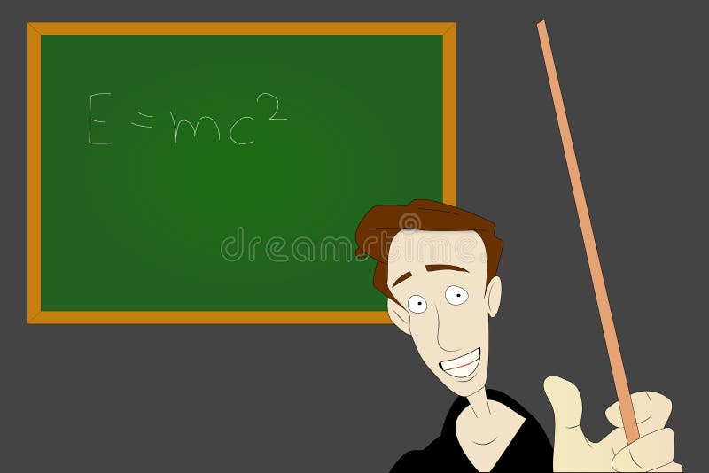 Frustrated Physics Teacher Showing an Equation Stock Vector ...