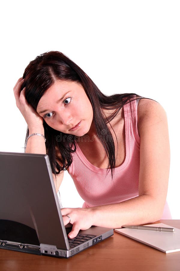 Female Student with Laptop Computer Stock Photo - Image of casual ...