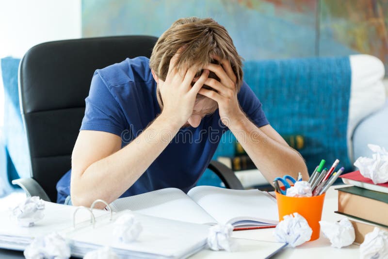 Frustrated college student stock photo. Image of stuck - 7784110