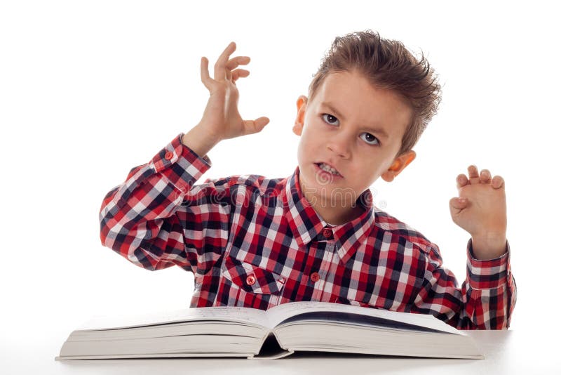 Angry student stock image. Image of read, portrait, elementary - 49308899