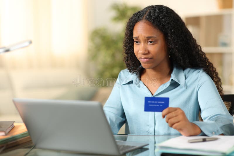 Frustrated Teleworker Having Problem Paying Online Stock Photo - Image ...