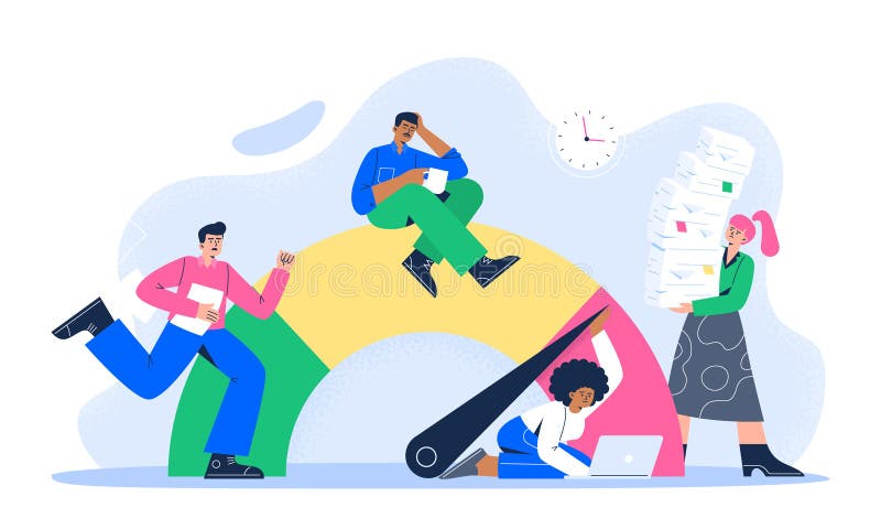 Frustrated and Tired Employees with Time Management Problems. Stress in ...