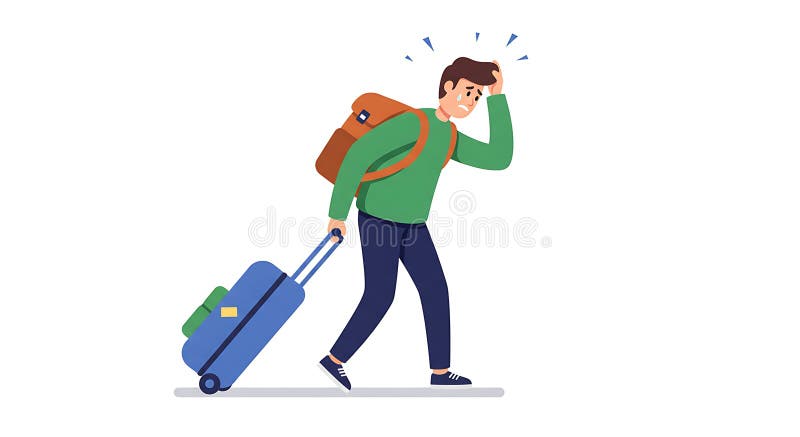 Stressed Traveler stock illustration. Illustration of generated - 377591514