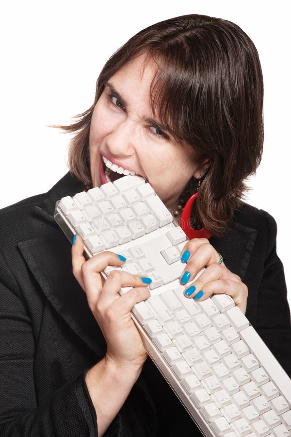 Woman Biting Keyboard Stock Photos - Free & Royalty-Free Stock Photos ...