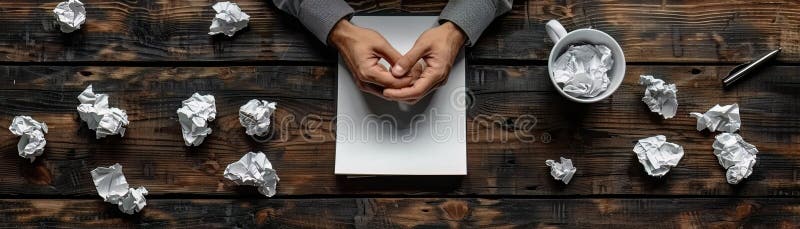 Frustrated Writer Crumpling Paper Creative Block Space for Creative ...