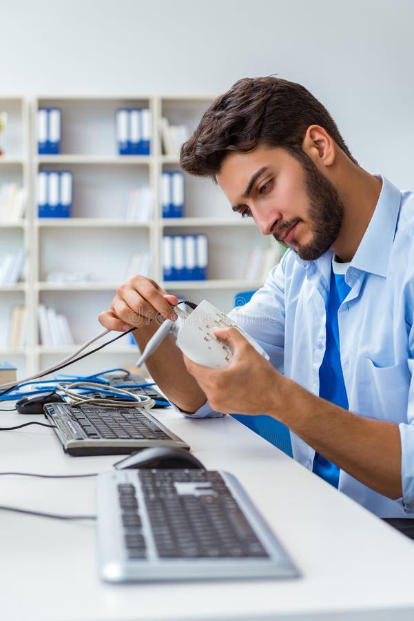 The Frustrated Young Man Due To Weak Internet Reception Stock Image ...