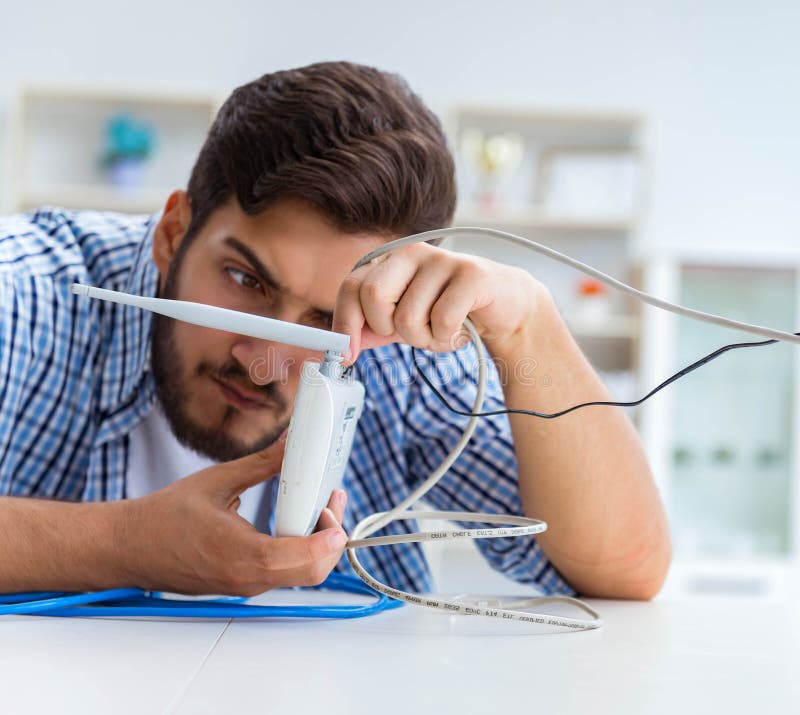 Frustrated Young Man Due To Weak Internet Reception Stock Photo - Image ...