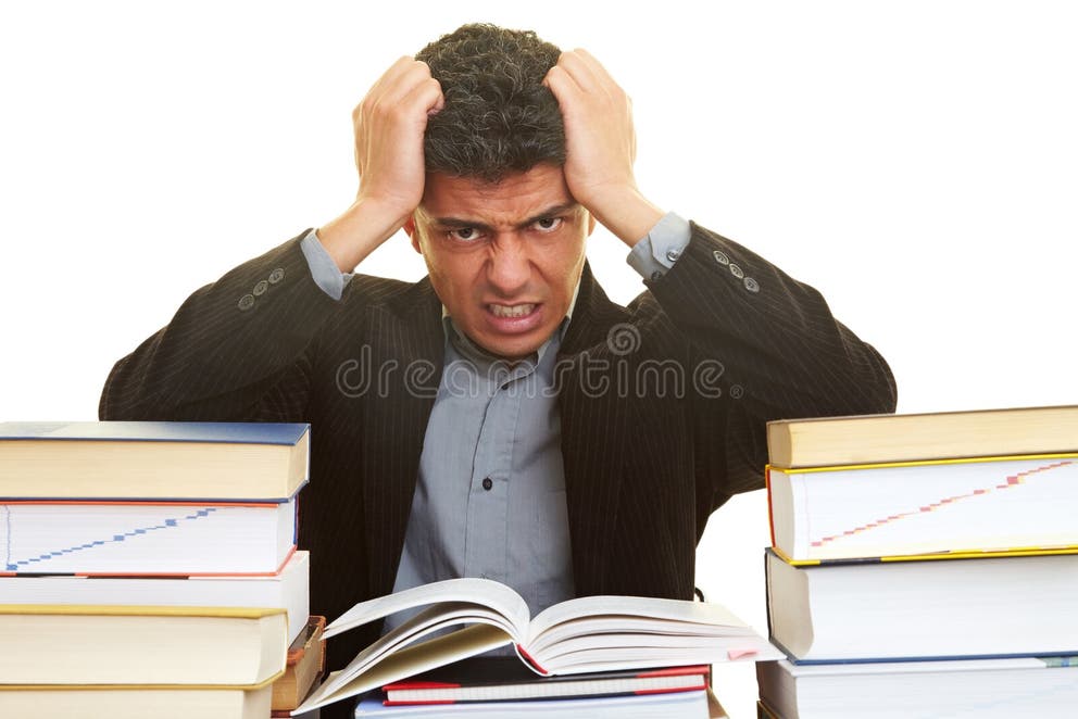 Frustration beim Lernen stockbild. Bild von frontal, problem - 10338625