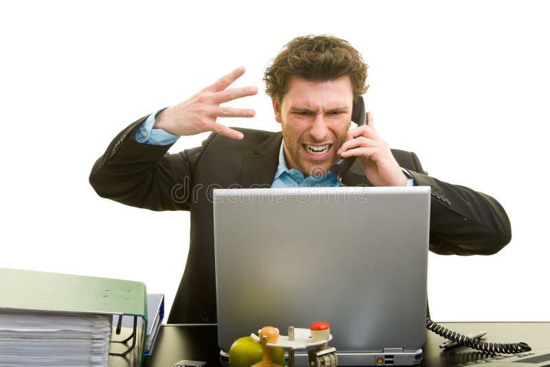 Frustration with Computer Hotline Stock Photo - Image of employee ...