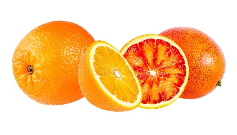 Fruta Anaranjada Y Fruta Anaranjada Roja Aislada En Blanco Foto de ...