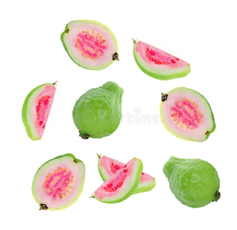 Fruta De Guayaba Rosa Sobre Fondo Blanco Imagen de archivo - Imagen de ...
